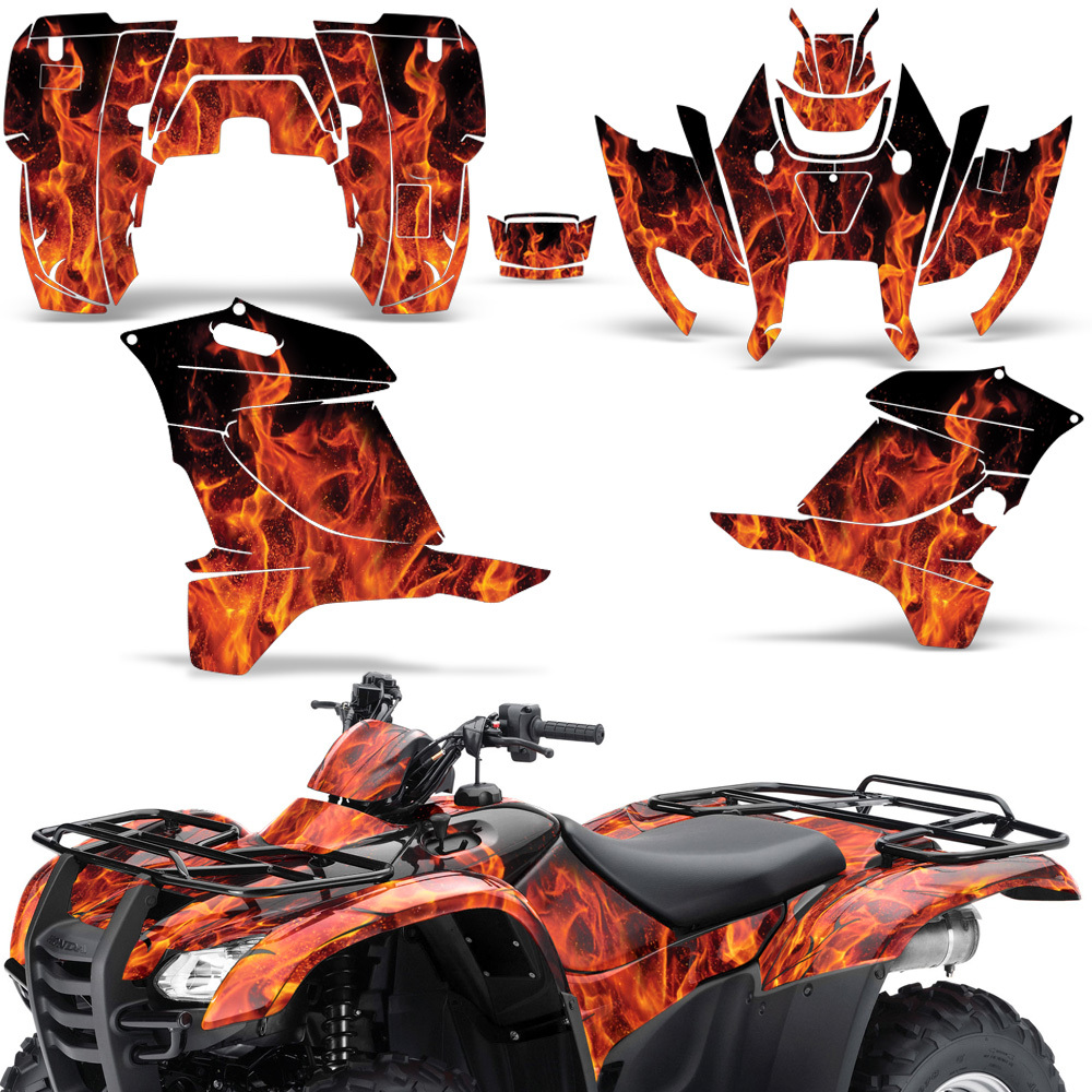 ATV Graphics Kit Decal Sticker For Honda Rancher AT 420 2007-2013 ICE ...