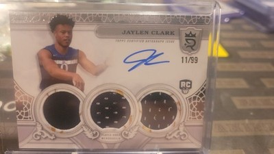 Jaylen Clark 2023-24 Topps Royalty Basketball Triple Relic Rookie Auto ...