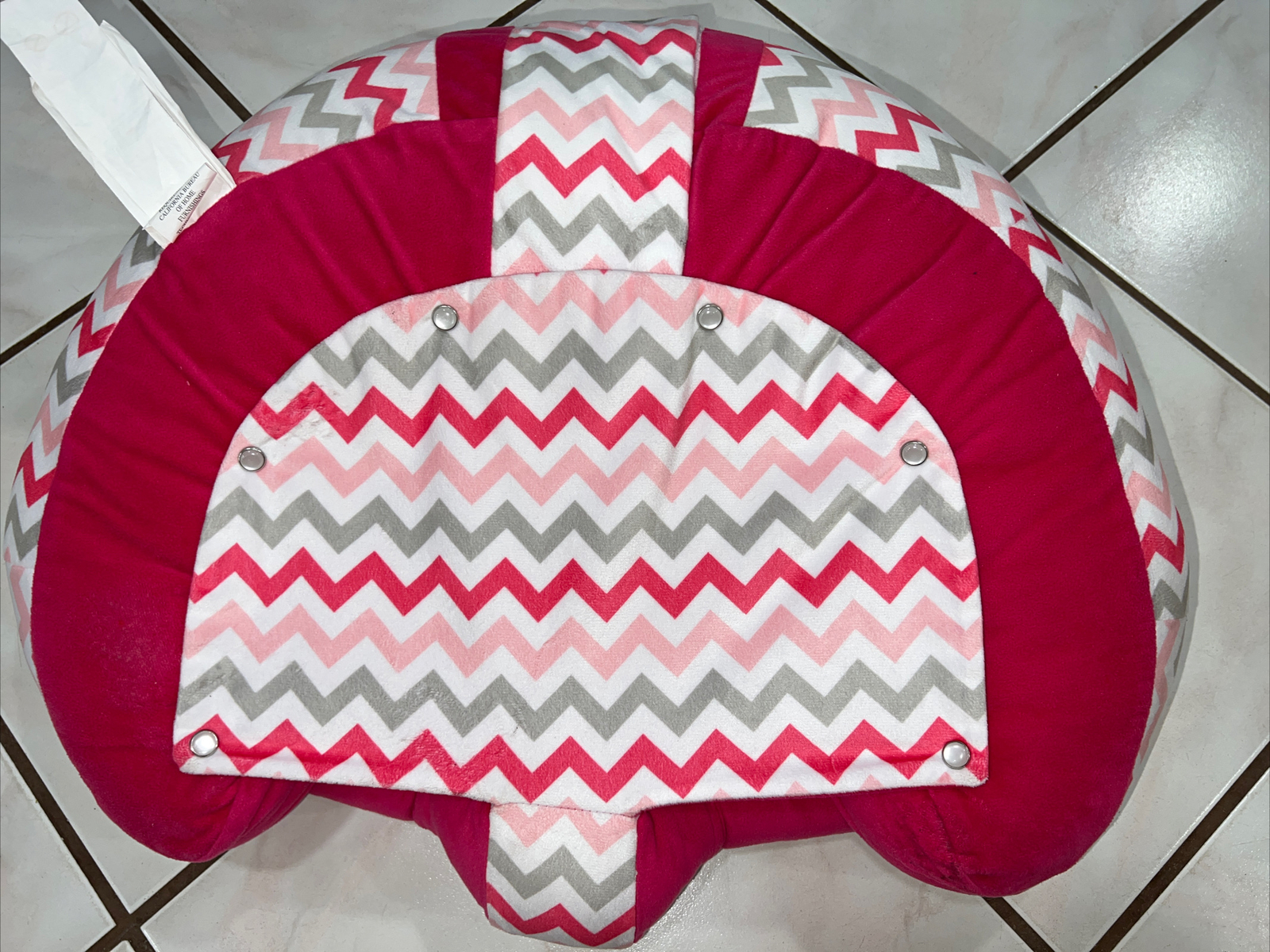 Hugaboo Infant Baby Sitting Support Chair Floor Seat Pink Chevron New ...