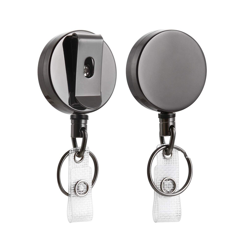 Round Badge Reel Clip Security Staff Office Workers Name Card Holder ...