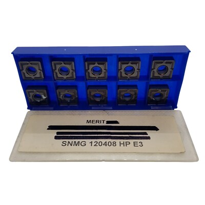Merit SNMG 120408 HP E3 Carbide Inserts x10 Turning Steel IZ4 | eBay ...