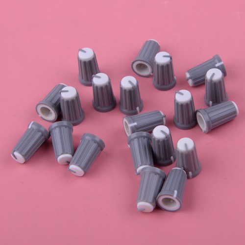 20pcs Plastic Control Knob Insert Type 12mmDx19mmH 6mm D Shaft Grey New ...