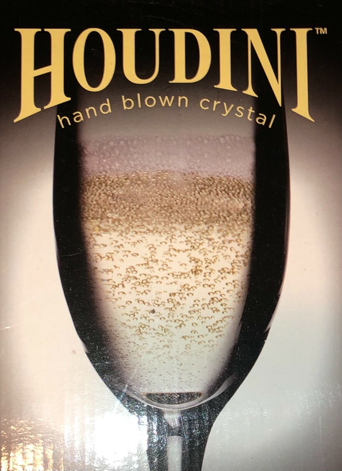 Houdini Collection Set of 4 Lead-Free Crystal Champagne Glasses. New in ...