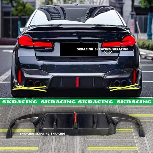 For BMW G30 540i 18-23 Real Carbon Fiber Rear Bumper Diffuser Lip ...