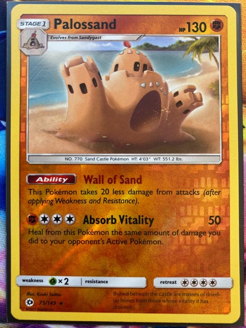 Pokémon TCG Palossand Sun & Moon Base Set 75/149 Reverse Holo Rare for ...