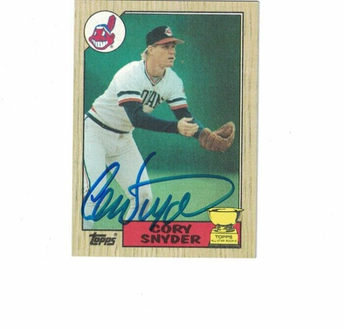 CORY SNYDER SIGNED IP TOPPS ALL STAR ROOKIE #192 1987 CLEVELAND INDIANS ...