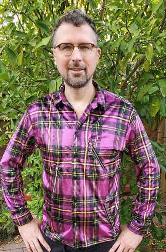 Urban Outfitters jacket shiny metallic velvet glam punk rock tartan ...