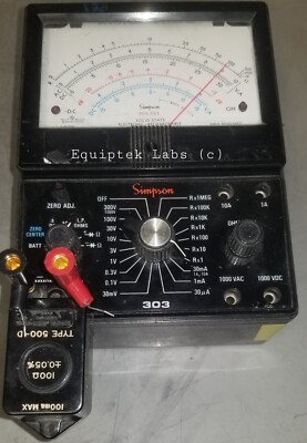 Simpson 303 High Impedance Analog VOM Low power Ohms ACCURATE READINGS ...