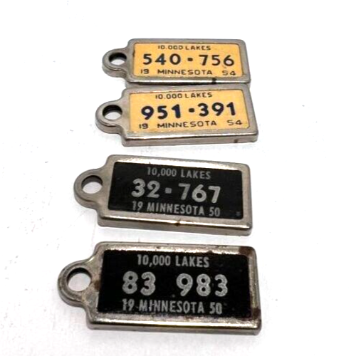 4 Vintage Key Chain Minnesota Mini License Plate Fobs - 1950 & 54 | eBay