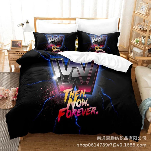 WWE Wrestling Quilt Duvet Cover Pillowcase Single Double King Bedding ...