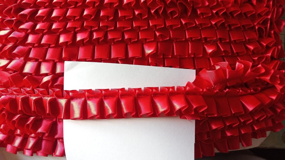 Satin Ribbon over Pleat Gathered Satin Ribbon -choose colour pattern ...