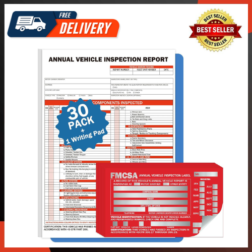 Fmcsa Annual Inspection Sticker 30 Packs DOT Annual Vehicle Inspection ...