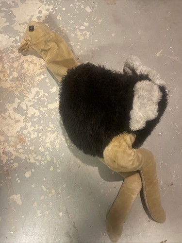 Folkmanis Ostrich Hand Puppet 34" Full Body Folk Tails Jumbo Plush Bird ...