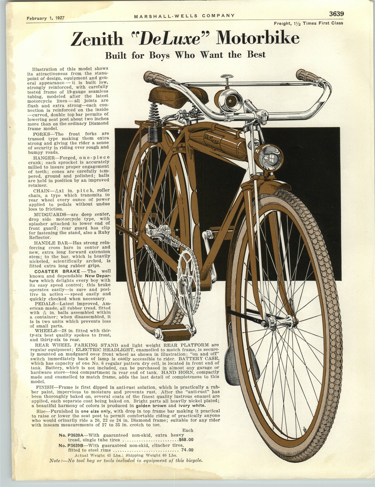 1928 PAPER AD 4 Pg COLOR Zenith Bicycle Deluxe Motorbike Tank Light ...
