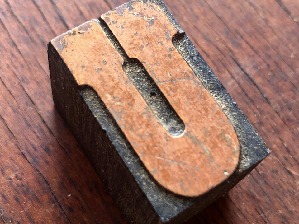 Antique Letterpress Copper mounted on wood Printing Block - letter U | eBay