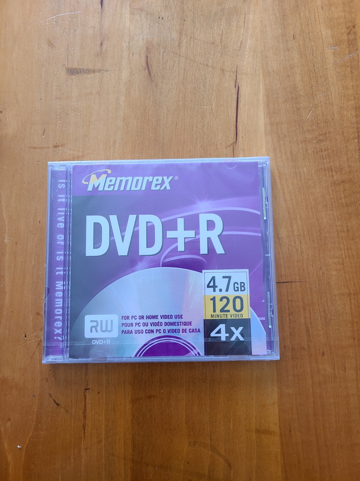Memorex DVD+R 4.7GB 120 Minute PC or Home Video Use 1 New Sealed ...