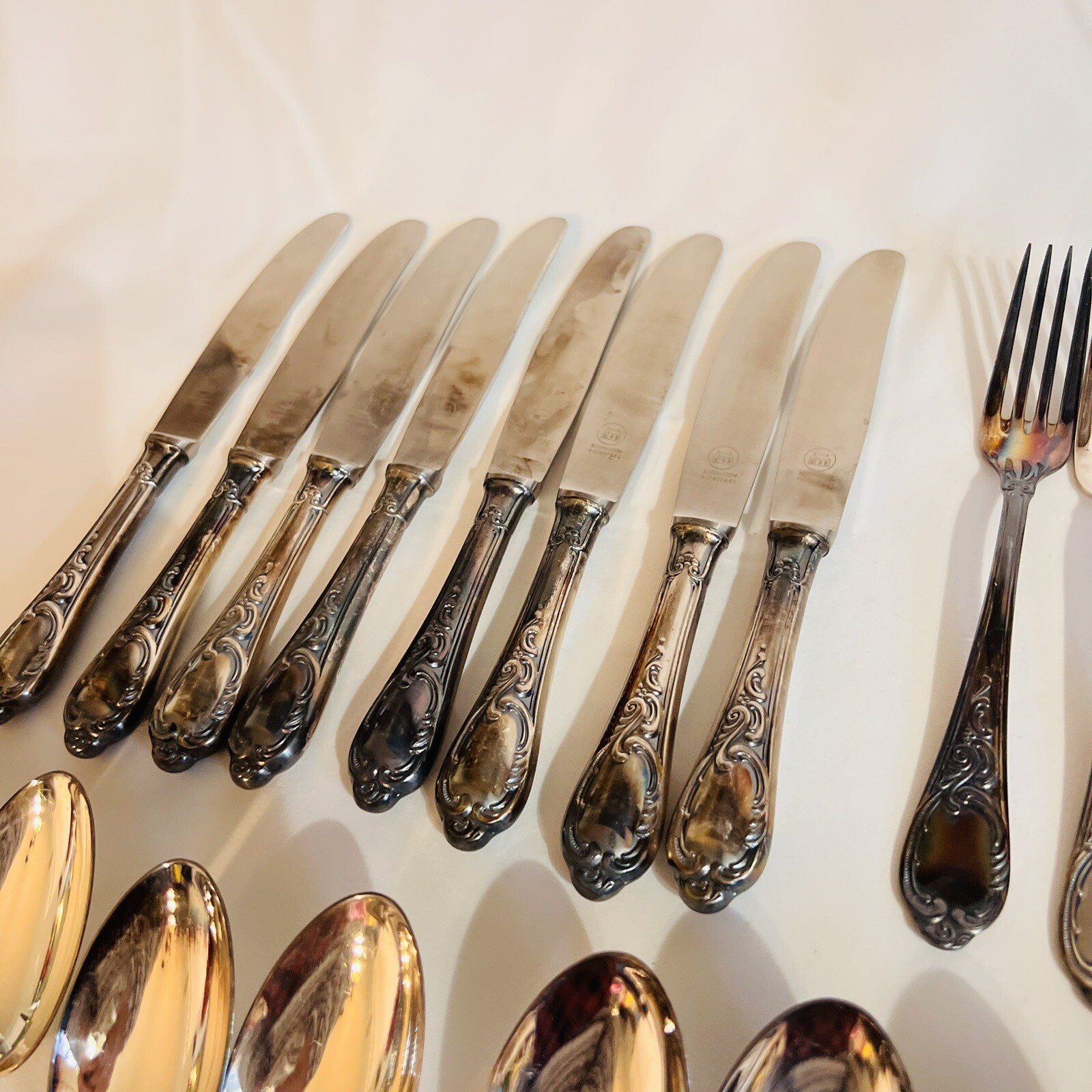 32pc Vintage Rostfrei Solingen 100 Silverplate Flatware Silverware Set ...