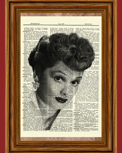 Lucille Ball Dictionary Art Print Book Picture Poster I love Lucy Black ...