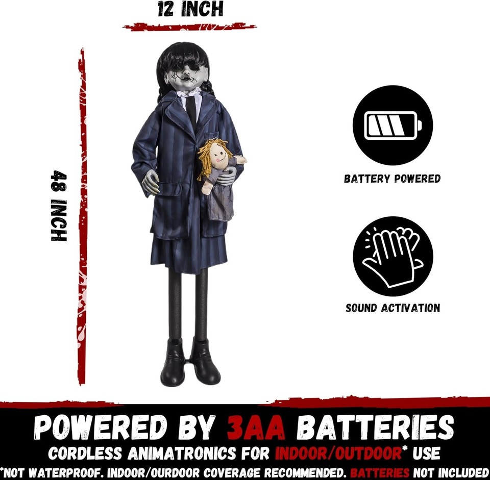 Halloween Animatronics Animated 48inch Decorations with Sound 4ft ...