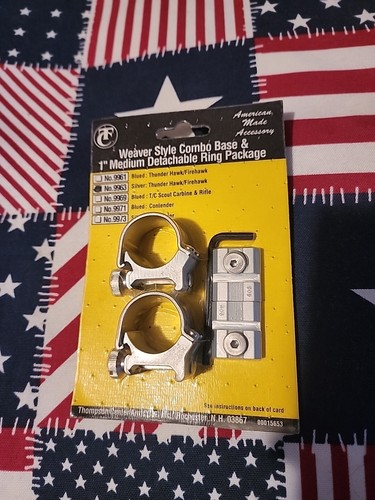 TC THOMPSON CENTER THUNDER HAWK FIREHAWK SILVER SCOPE BASE AND RINGS ...