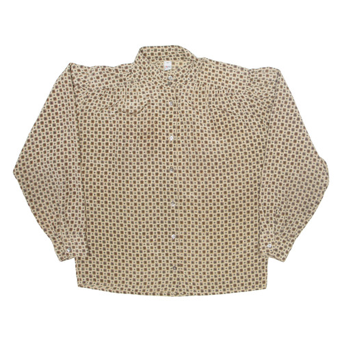 TRU BLOUSE Womens Blouse Shirt Beige High Neck Long Sleeve Crazy ...