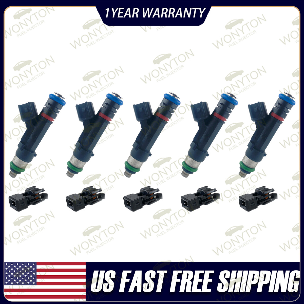 Set of 5 Upgrade Bosc* EV14 Fuel Injector 0280150737 for Audi 200 S2 UR ...