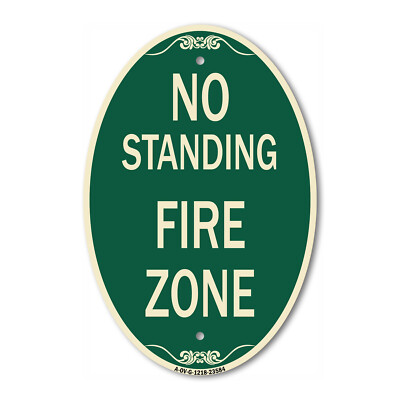 SignMission Designer Series Sign - No Standing Fire Zone 12" x 18 ...