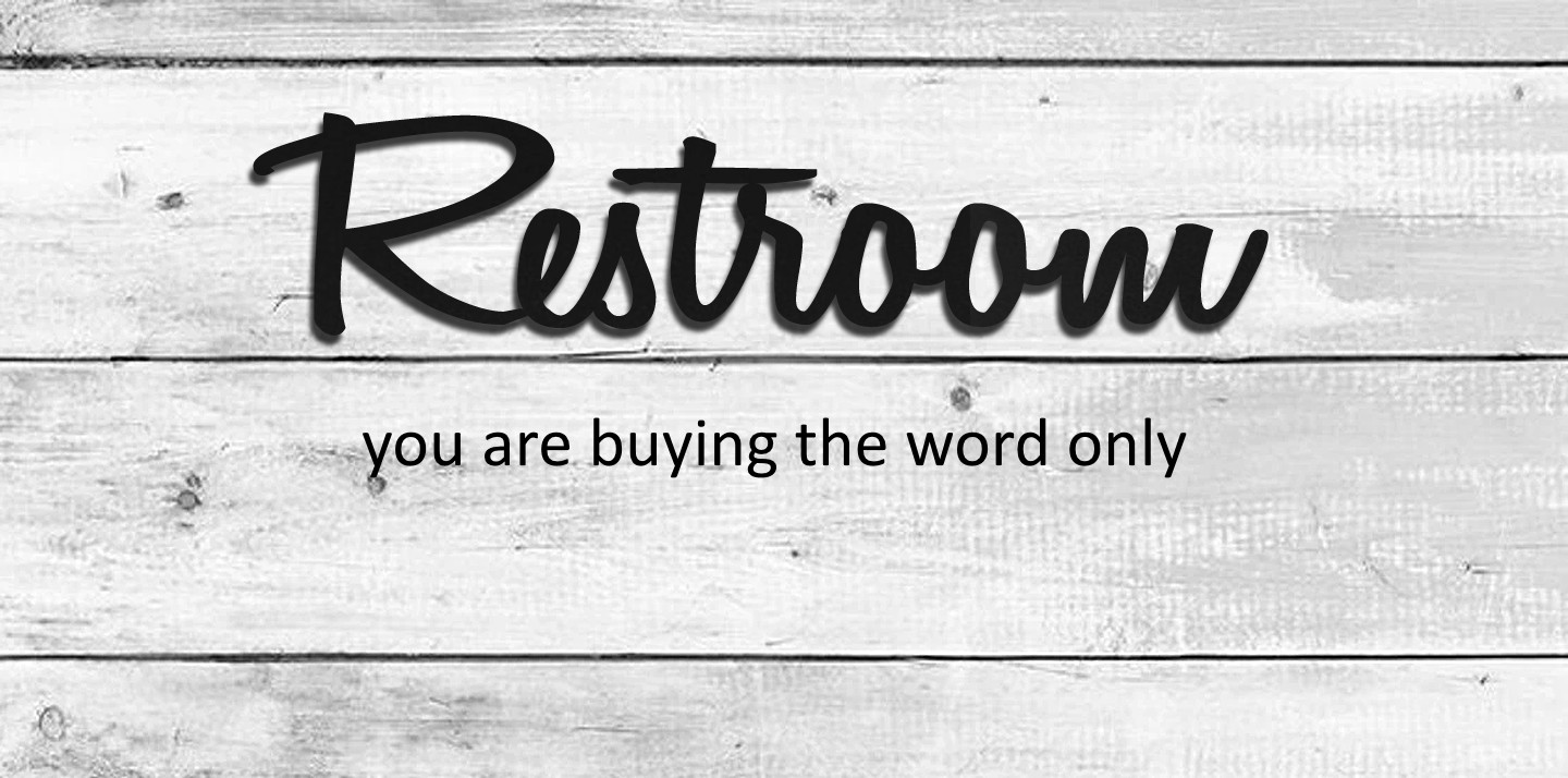 Restroom Sign Farmhouse Shelf Sitter Vintage Retro Sign 1/8" MDF 8.75 ...