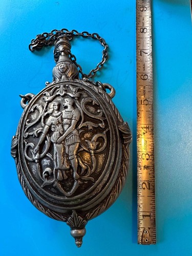 Early 1900’s German Replica Of 18th Century Gun Powder Flask W/ Adam ...