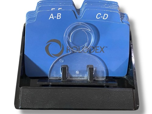 Rolodex Small Desktop Business Card File Organizer Vintage Rubbermaid w ...