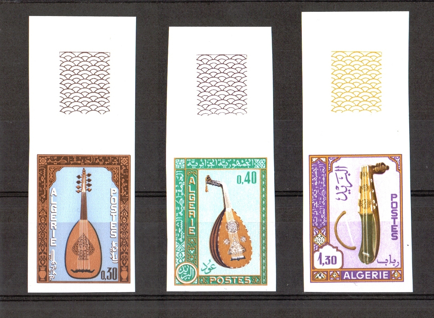 Algeria 1968 - Musical Instruments , Scott# 390/92 - Imperforate Set ...