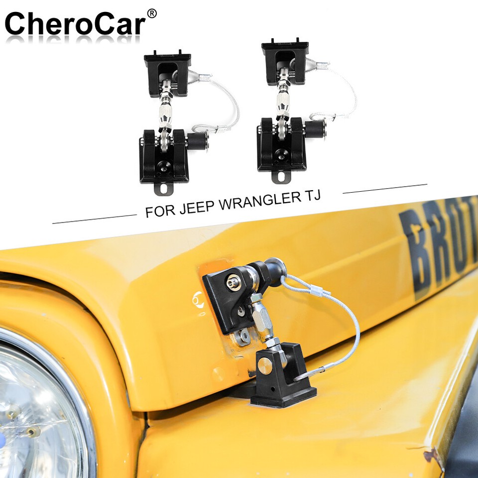 2x Engine Hood Lock Latch Buckle With Key For Jeep Wrangler TJ 1997 ...
