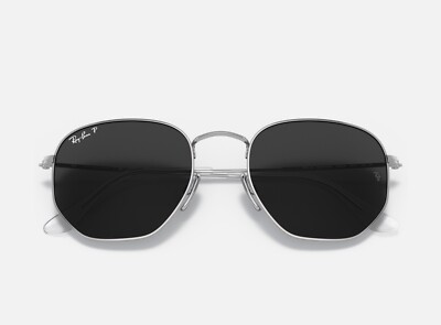 Ray Ban Hexagonal Titanium Polar Black Lenses - Size Large 54-21- Case ...