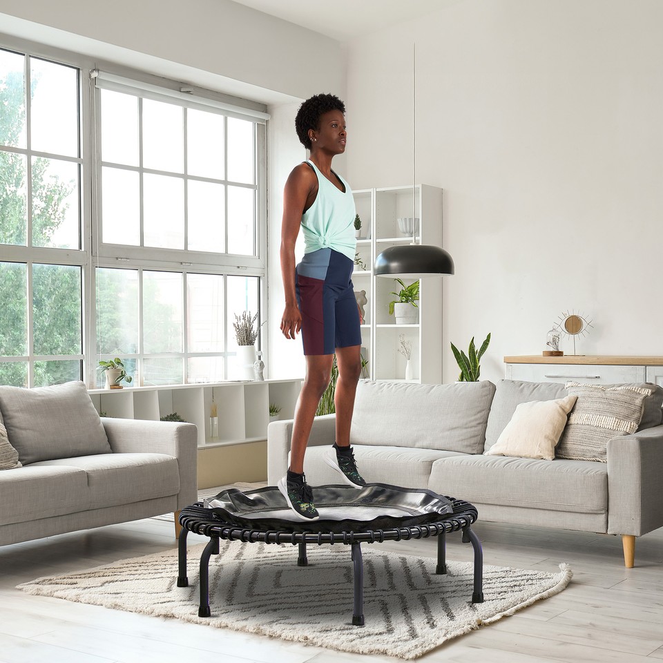 JumpSport 44-Inch In-Home Rebounder Fitness Trampoline w/Workout DVDs ...