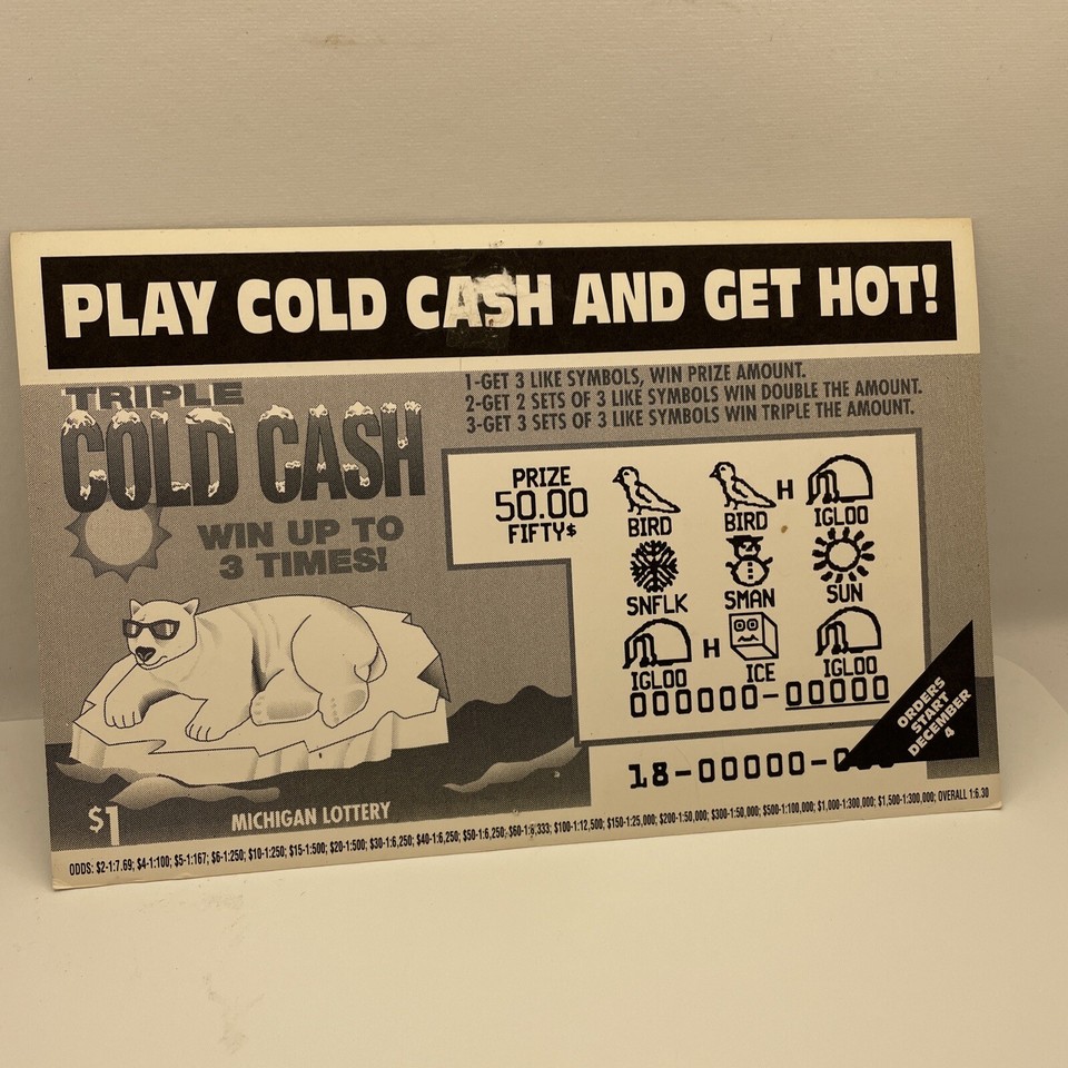 Michigan lottery sign Cold Cash Instant Game Advertising Vintage | eBay