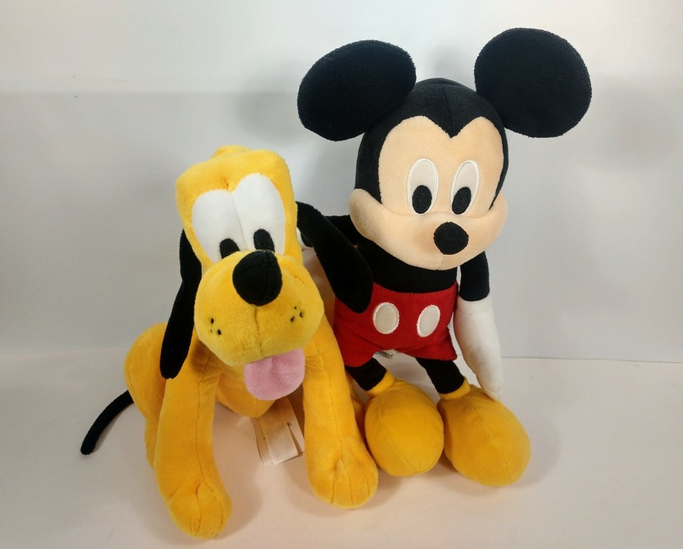 Mickey Mouse & Pluto Bundle With Return To Mickey Dog Tag Plush Disney ...