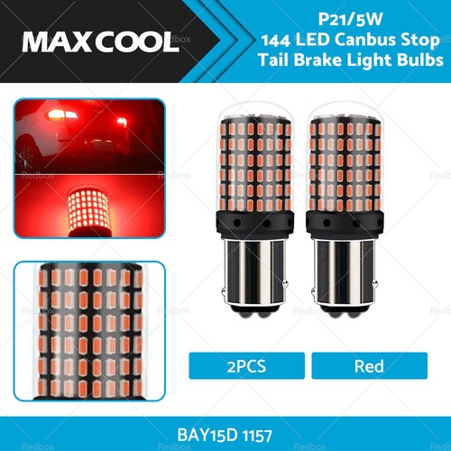 2PCS P21/5W BAY15D 1157 144 Red LED Canbus Stop Tail Brake Light Bulbs ...