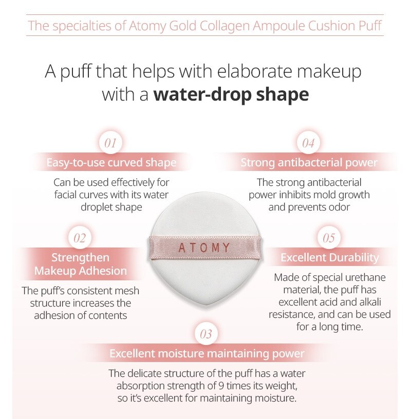 ATOMY Water-drop Shape Cushion Puff 4EA Air Puff Sponges Makeup Tool K ...