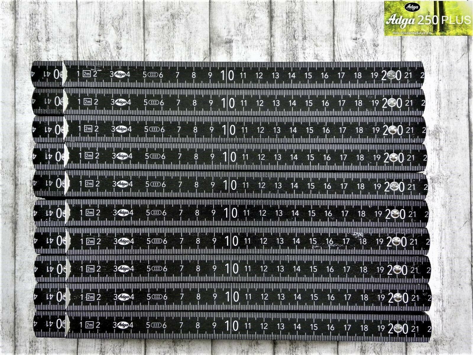 10x ADGA Zollstock 2m Gliedermaßstab Meterstab schwarz Meterstäbe | eBay