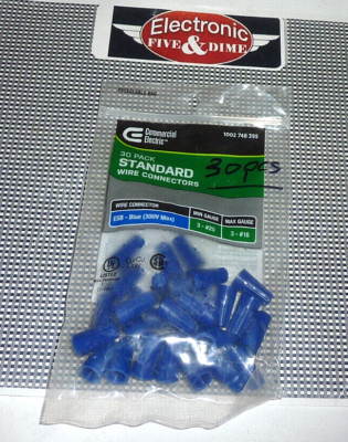 (30-Pk) Commercial Electric Wire Connectors Standard Blue 1002748395 | eBay