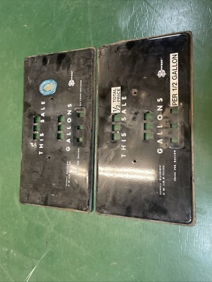 Vintage Gas Pump Parts Bowser Gas Pump Face Plate Porcelain Pair Set ...