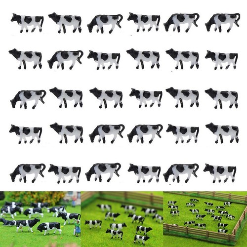 30Pcs N Scale Cows Model 1:150 Model Railway Painted Farm Animals Model ...