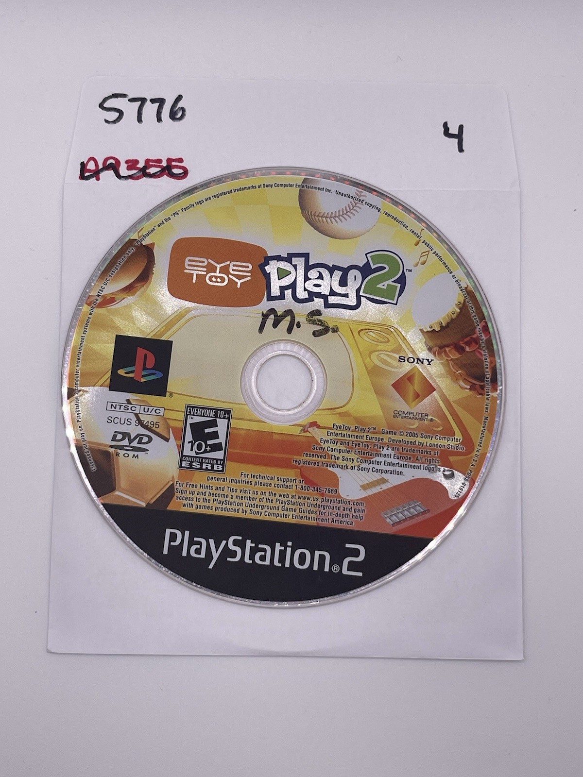 Eye Toy Play 2 PS2 Playstation 2 - Disc Only - No Tracking 5776 ...