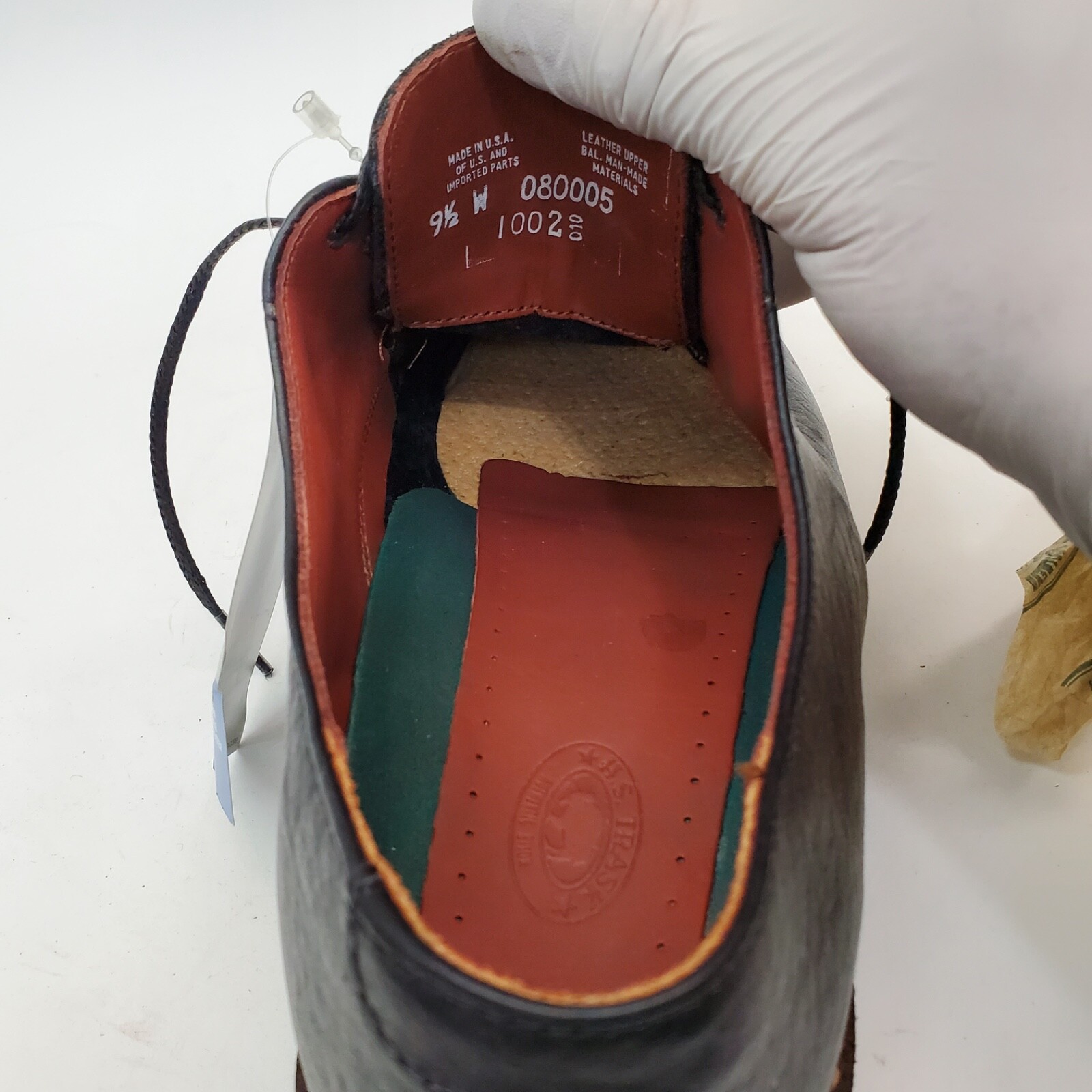 NOS HS TRASK Dri-Lex Bison Leather Plain Toe Blucher Derby Shoes Mens ...