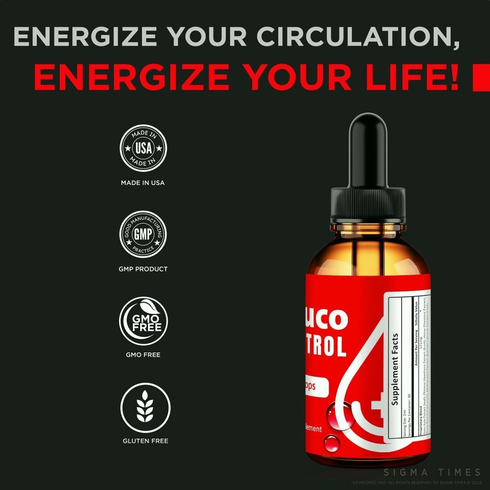 Gluco Control Liquid Drops, GlucoControl for Blood Sugar & Pressure 30 ...