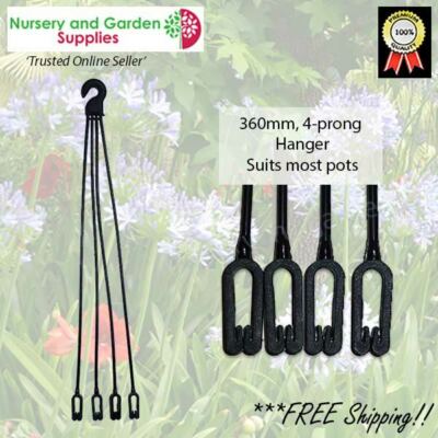 Universal Plant Pot Hanger 360mm - Pack of 40 - (4-prong BLACK Plastic ...