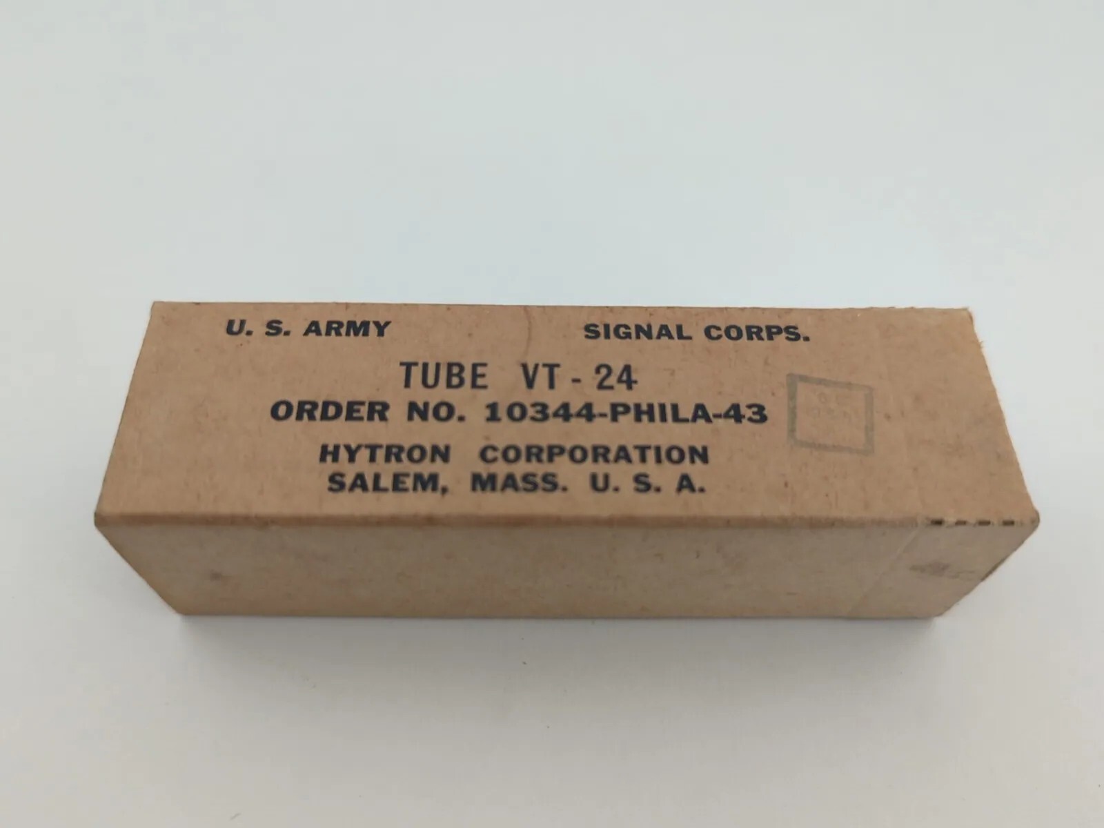 Signal Corps Radio Vacuum Tube Hytron VT-24 Type 864 US Army NOS Unused ...