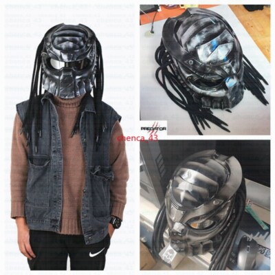 Hand-painted Alien vs. Predator Full Face Mask FRP Motorcycle Helmet ...
