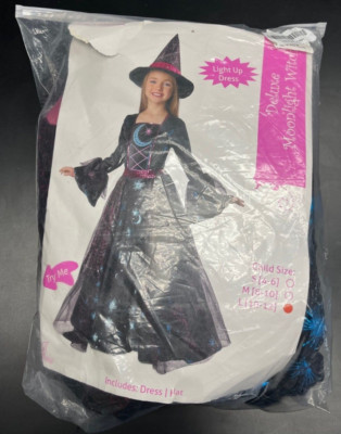 Deluxe Kids Moonlight Witch Costume Light Up Dresss 10/12 | eBay