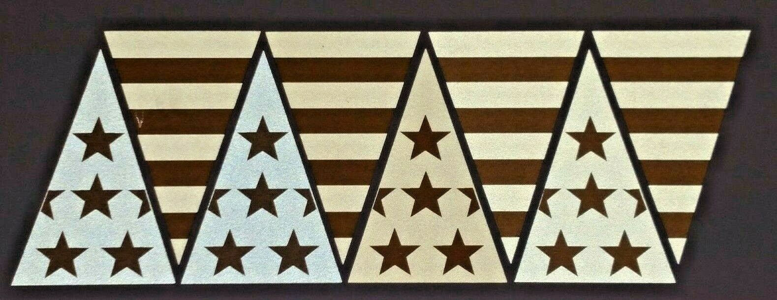 8 pc. Black Reflective Subdued Fire Helmet Topper American Flag Decal ...